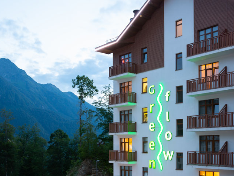 "Green Flow Hotel" гостиница в Розе Хутор, г. Сочи, п. Эсто-Садок, Роза ...